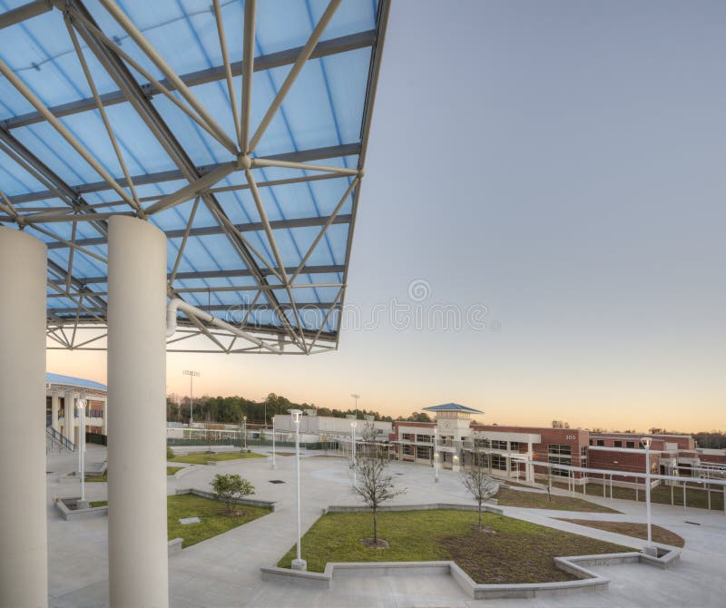 Courtyard at High School stock photo. Image of sunset - 28333058