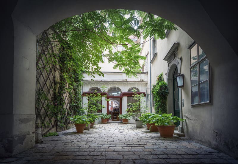 Courtyard in the Historical Center of Vienna. Austria Stock Image ...