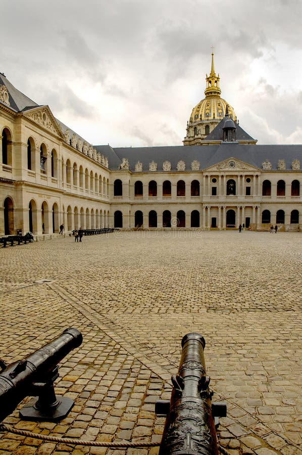 The Courtyard of the Invalides Palace in Paris Stock Image - Image of ...