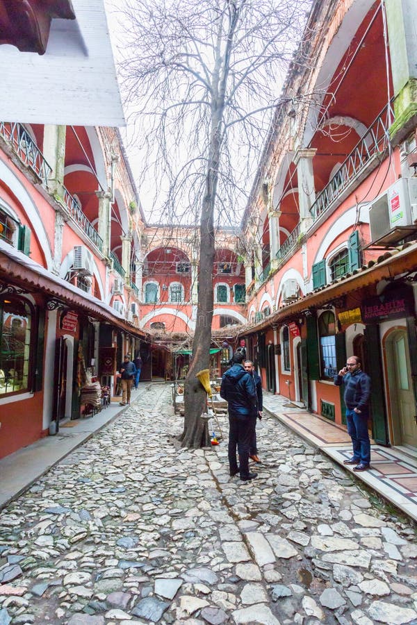 A courtyard in Istanbul editorial image. Image of pink - 140179070