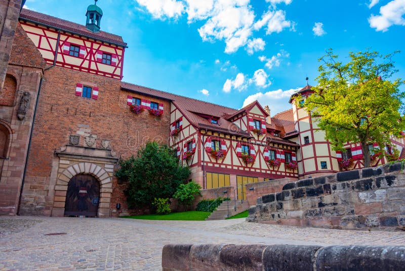 Courtyard of Kaiserburg Castle in Nurnberg, Germany Stock Image - Image ...