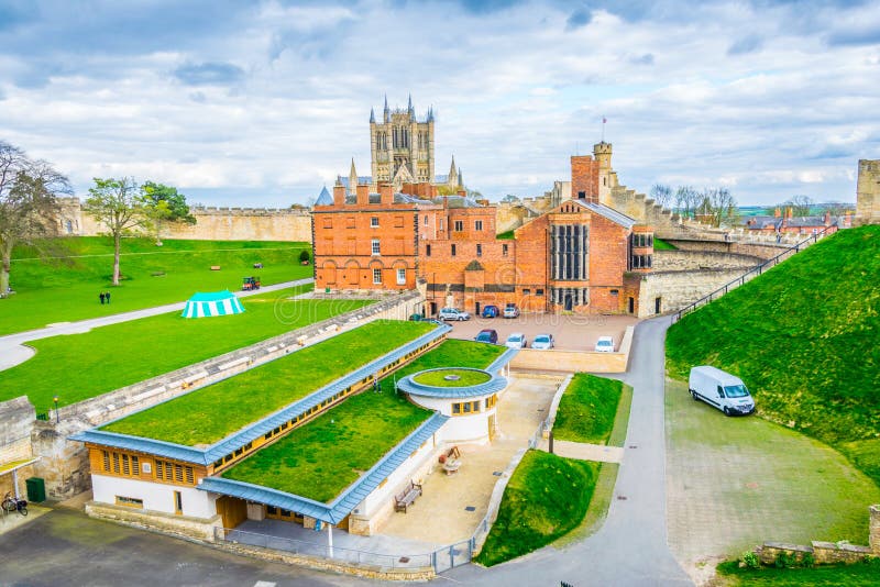 Courtyard of the Lincoln Castle, England Stock Photo - Image of ...