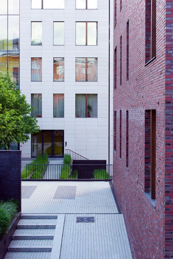 The Courtyard of an Office Building. Modern Architecture of Public ...