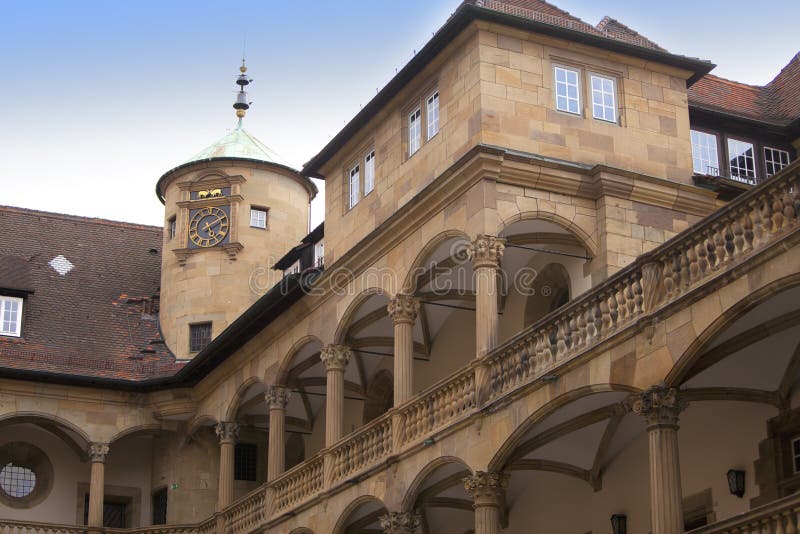 Courtyard of the Old Castle 10th Century in Stuttgart Stock Photo ...