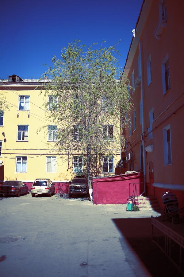 Courtyard of the Old House in the Spring Sun Stock Image - Image of ...