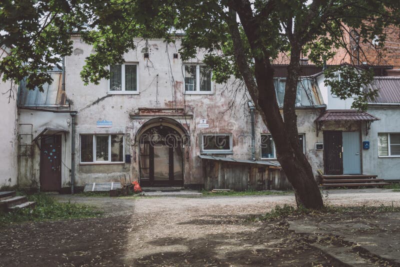 Courtyard in an Old Two-storey House Stock Image - Image of town ...