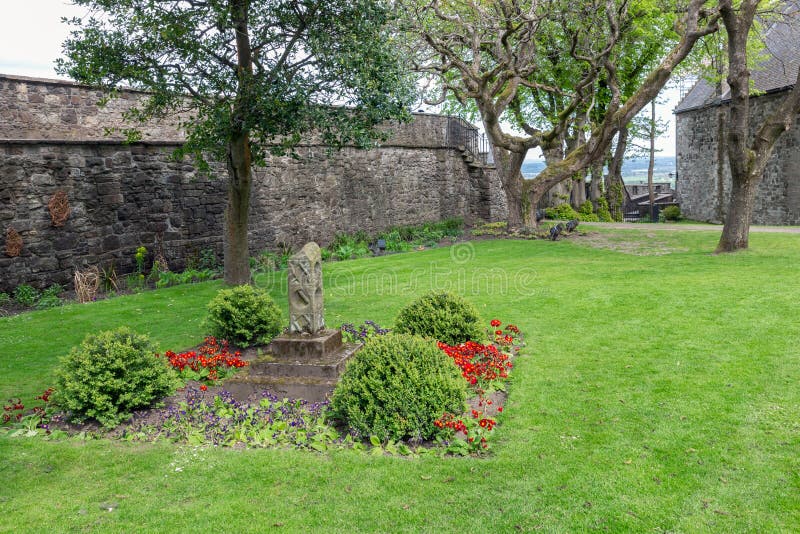 Courtyard Scottish Stirling Castle with Trees and Flowers Stock Photo ...