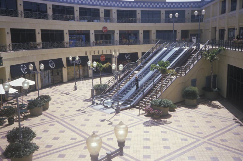 Courtyard of a Shopping Center Stock Image - Image of indoors, center ...