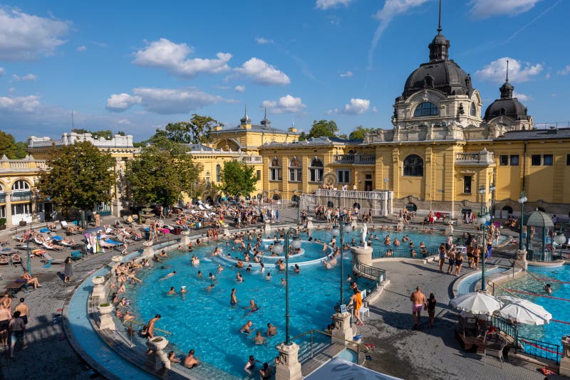 Courtyard of Szechenyi Baths, a Hungarian Thermal Bath Complex ...