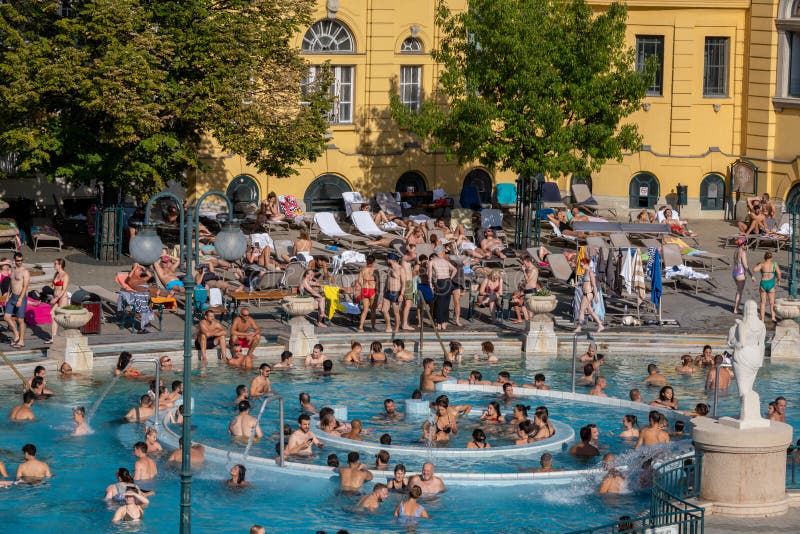 Courtyard of Szechenyi Baths, a Hungarian Thermal Bath Complex ...