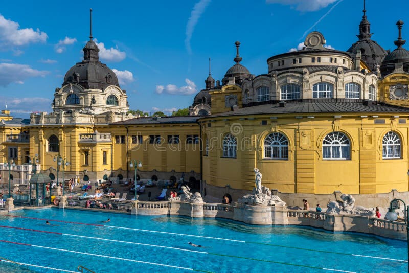 Courtyard of Szechenyi Baths, a Hungarian Thermal Bath Complex ...