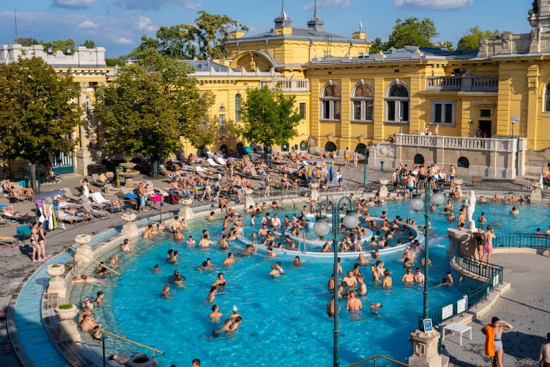 Courtyard of Szechenyi Baths, a Hungarian Thermal Bath Complex ...