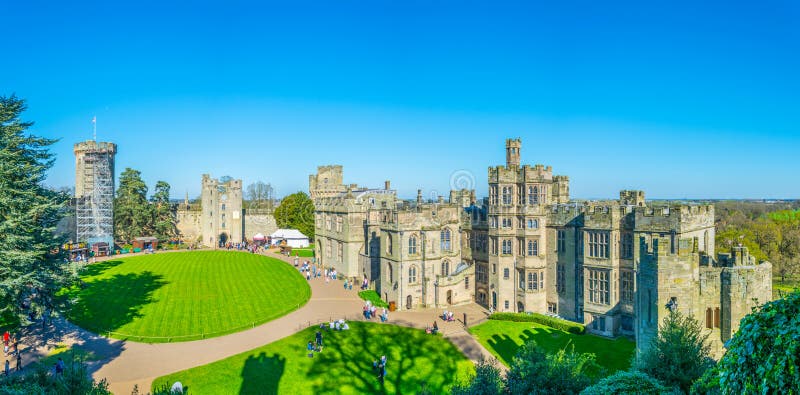 Courtyard of the Warwick Castle, England Stock Image - Image of ...