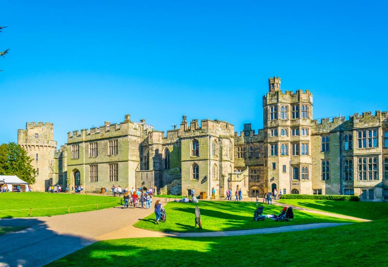 Courtyard of the Warwick Castle, England Stock Photo - Image of travel ...