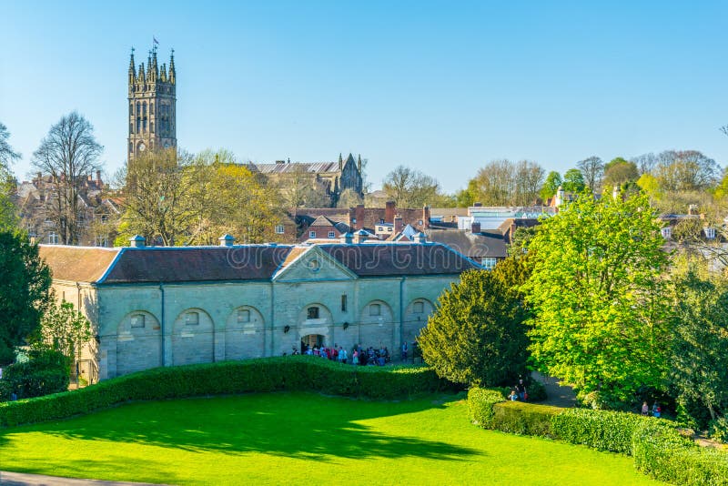 Courtyard of the Warwick Castle, England Stock Photo - Image of ...