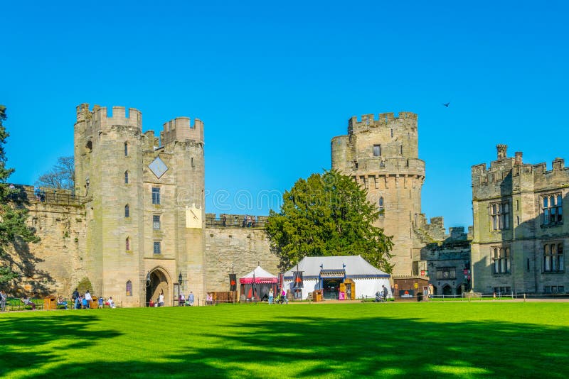 Courtyard of the Warwick Castle, England Editorial Photo - Image of ...
