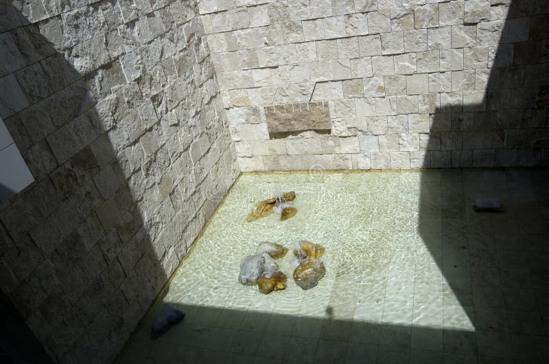 Courtyard Water Getty Museum Editorial Stock Image - Image of museum ...