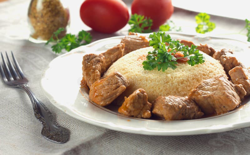 Couscous with meat stock photo. Image of couscous, dinner - 20314568