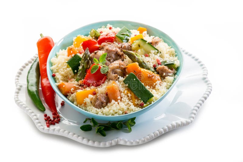 Couscous with meat stock photo. Image of isolated, health - 24750434