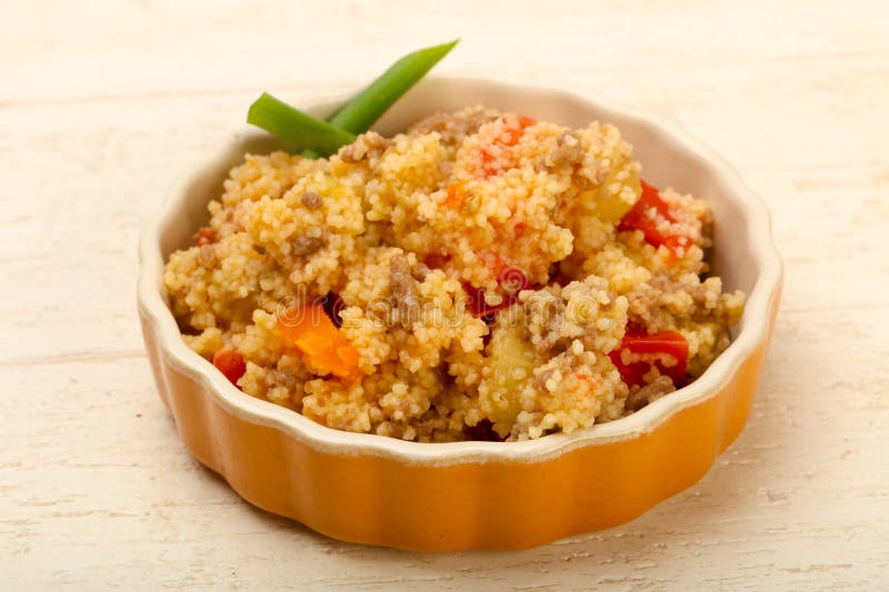 Couscous with meat stock photo. Image of spicy, african - 108934196