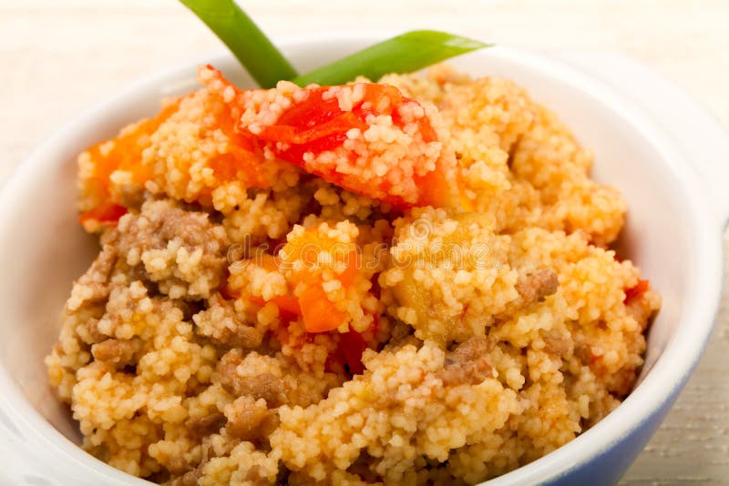 Couscous with meat stock photo. Image of wheat, tomato - 112205744