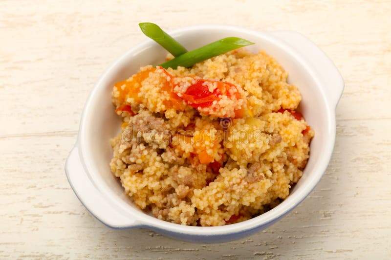 Couscous with meat stock image. Image of healthy, couscous - 111873707