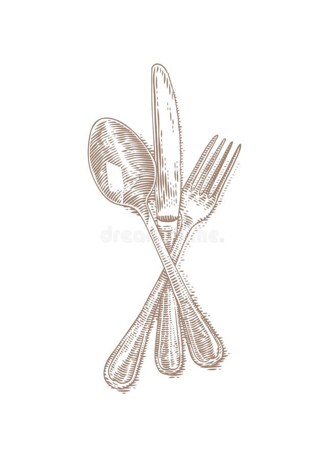 Couverts D'isolement Sur Le Blanc Illustration de Vecteur ...