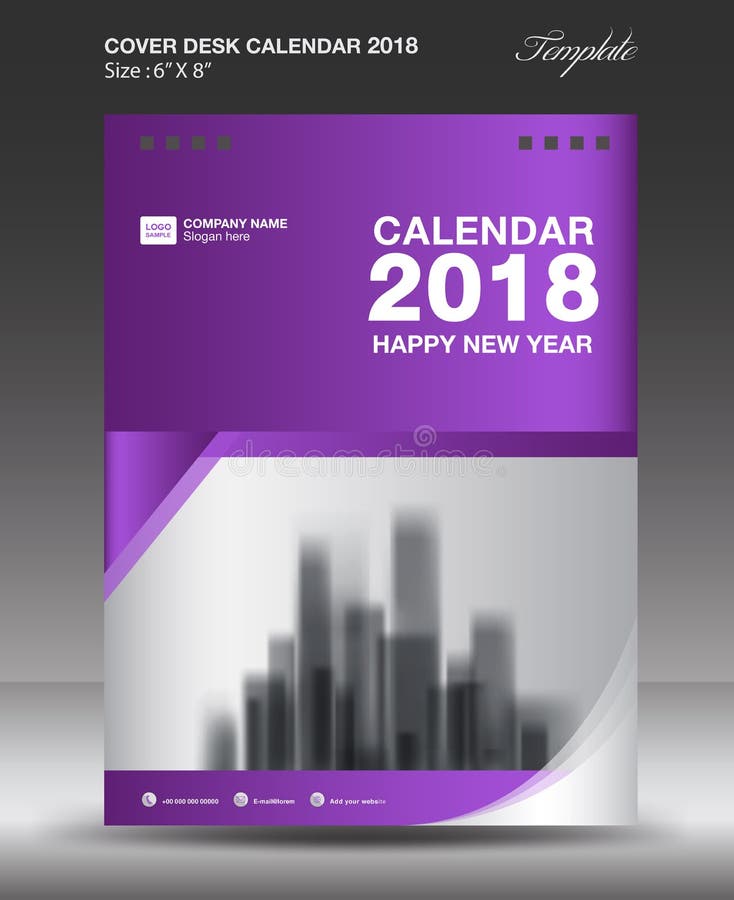 Couvrez Le Calendrier De Bureau 2018 Verticale De Pouce De La Taille 6x8 D'an Illustration de ...