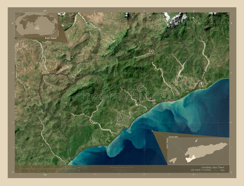 Covalima, East Timor. High-res Satellite. Labelled Points of Cities ... Covalima, East Timor. High-res Satellite. Labelled Points of Cities ...