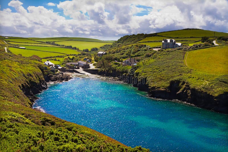 Cove at Port Quin, Cornwall, England Stock Image - Image of cove ...