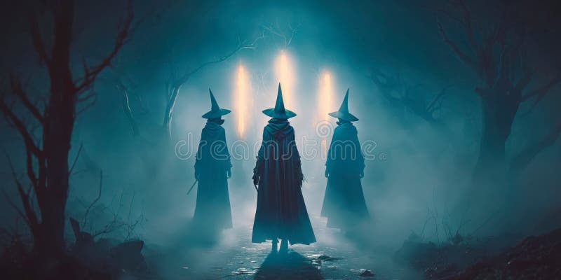 Coven of Witches in the Mist Generative AI Stock Illustration ...