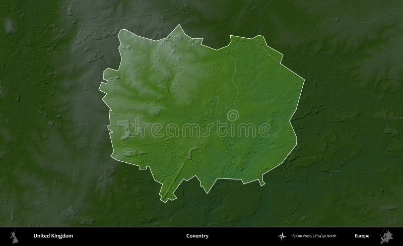 Coventry Highlighted, United Kingdom. Physical Stock Illustration ...