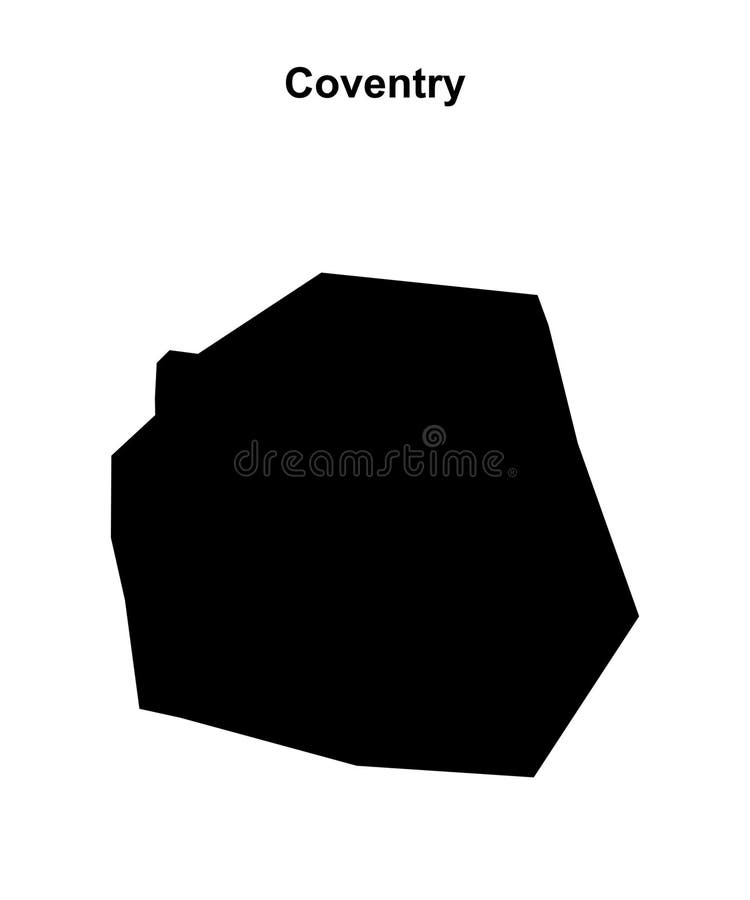 Coventry outline map stock vector. Illustration of silhouette - 360361597