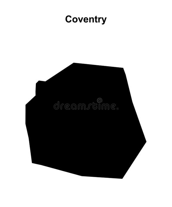 Coventry outline map stock vector. Illustration of silhouette - 360361597