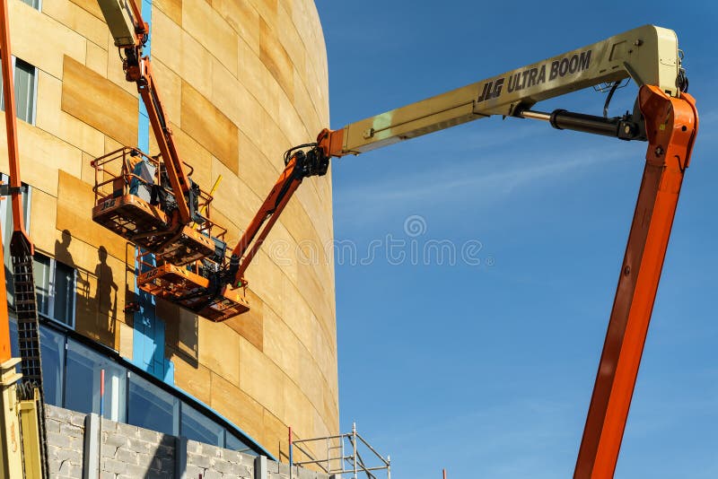 Construction Work on Air, Workers are Making Application of Wood ...