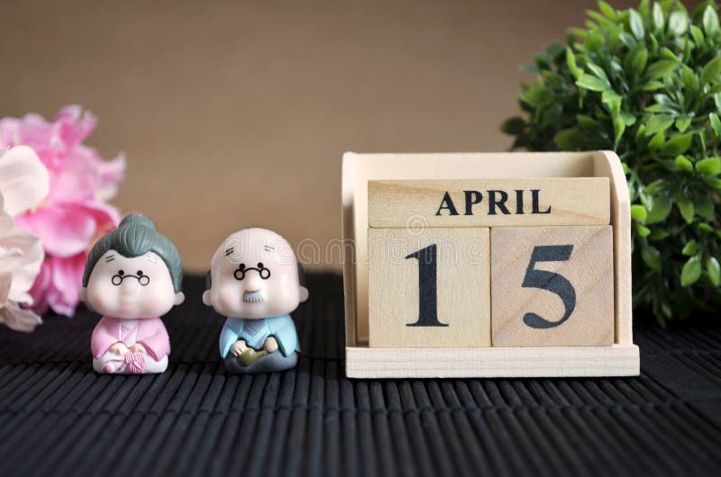 April 15, Cover Design with Number Cube. Stock Image - Image of april ...