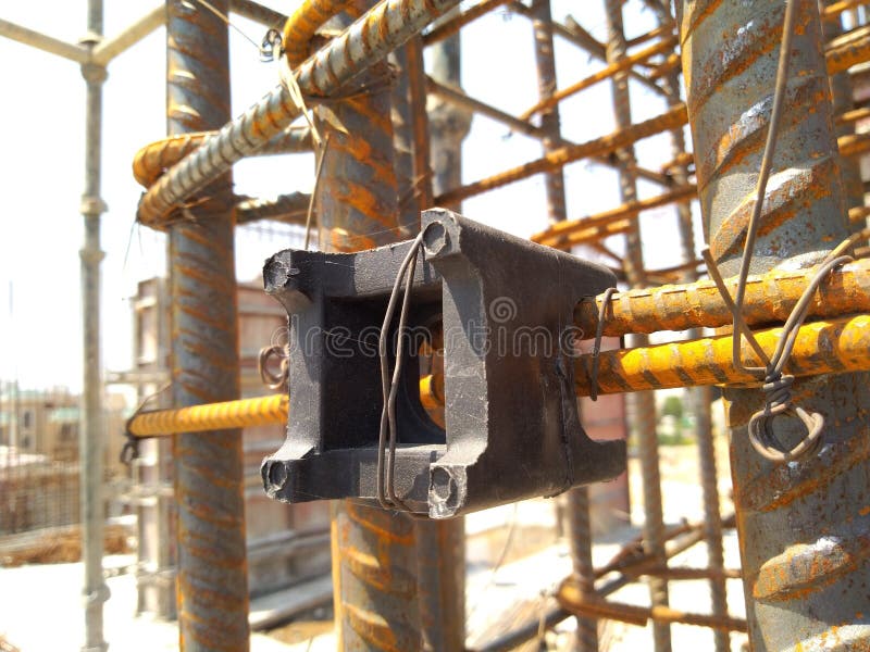 Cover Block Used for Column Reinforcement Stock Photo - Image of column ...