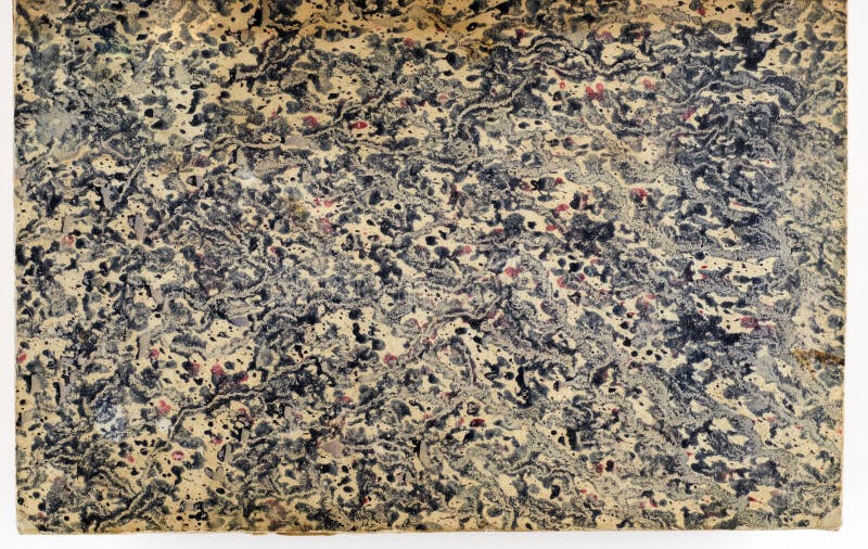 Cover with Blue, Yellow and Red Ink Stain Effect, from an Old, Worn ...