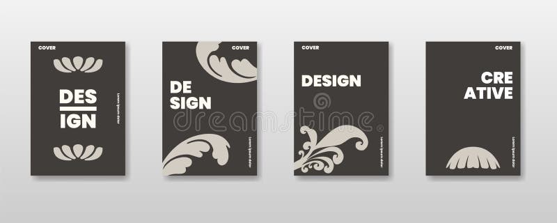 Cover Collection with Leaf for Books, Magazines, Catalogs. Vector ...
