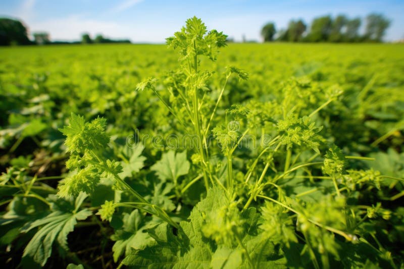 A Cover Crop in Fields during Off-season Stock Photo - Image of farming ...