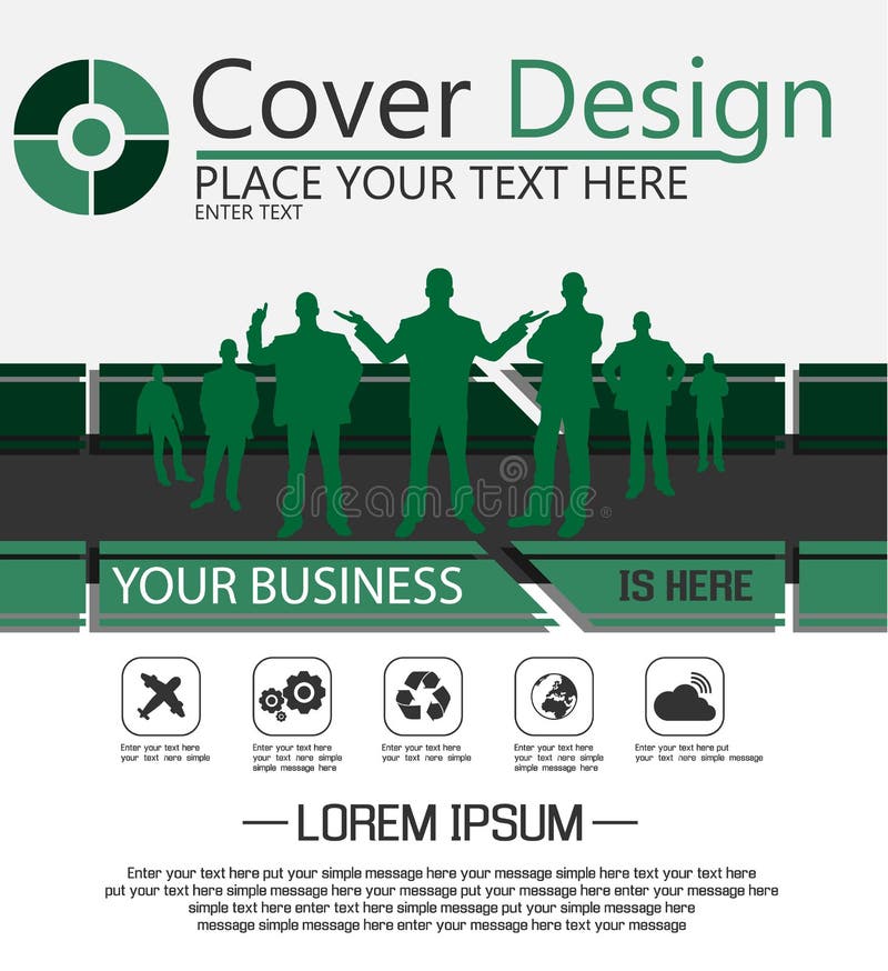 Cover Design Businessman Simple Flyer Green Stock Vector - Illustration ...