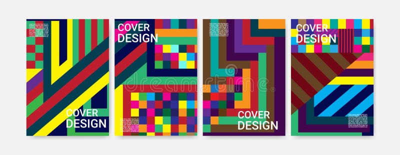 Set of Colorful Cover Design Template in A4 Size Stock Vector ...