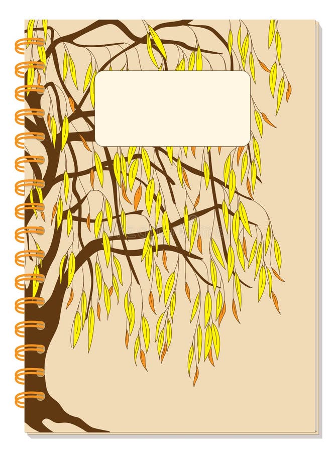 A5 School Spiral Notebook Cover with Apple Tree and Yellow Foliage ...
