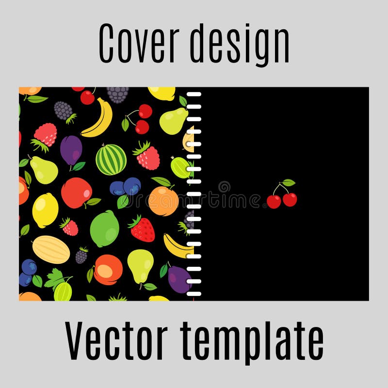 Cover Design with Fruits Pattern Stock Vector - Illustration of light ...