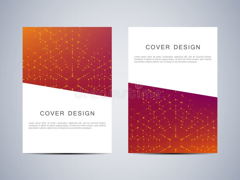 Cover Design with Hexagonal Background Stock Vector - Illustration of ...