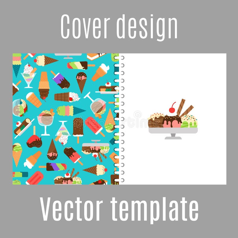 Cover Design with Ice Cream Pattern Stock Vector - Illustration of ...