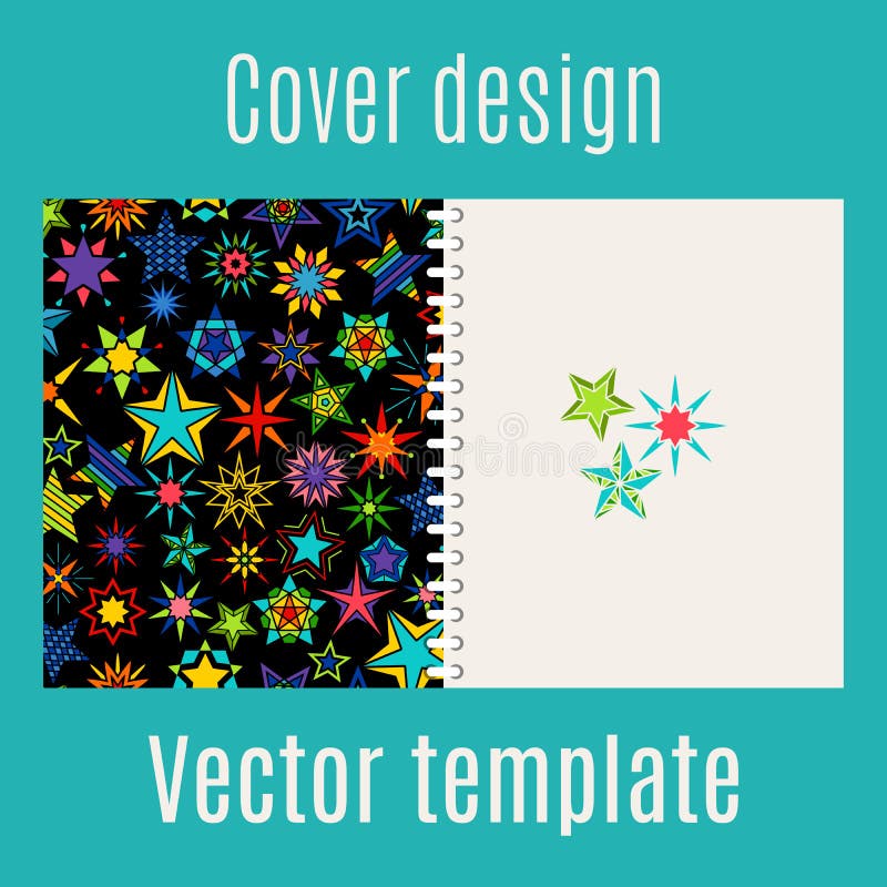 Cover Design with Kaleidoscope Stars Stock Vector - Illustration of ...