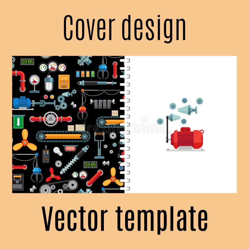 Machinery Industrial Seamless Pattern Stock Vector - Illustration of ...