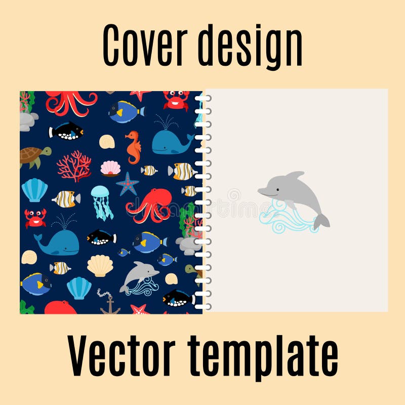 Cover Design with Sea Pattern Stock Vector - Illustration of life ...