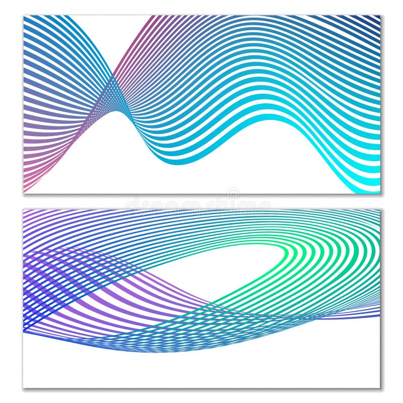 Wavy Lines or Ribbons on a White Background. Installed. Multicolored ...